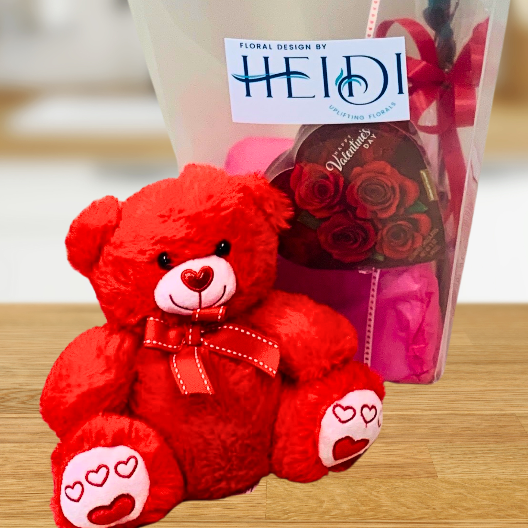 My Valentine Bear Combo – Floral Design By Heidi